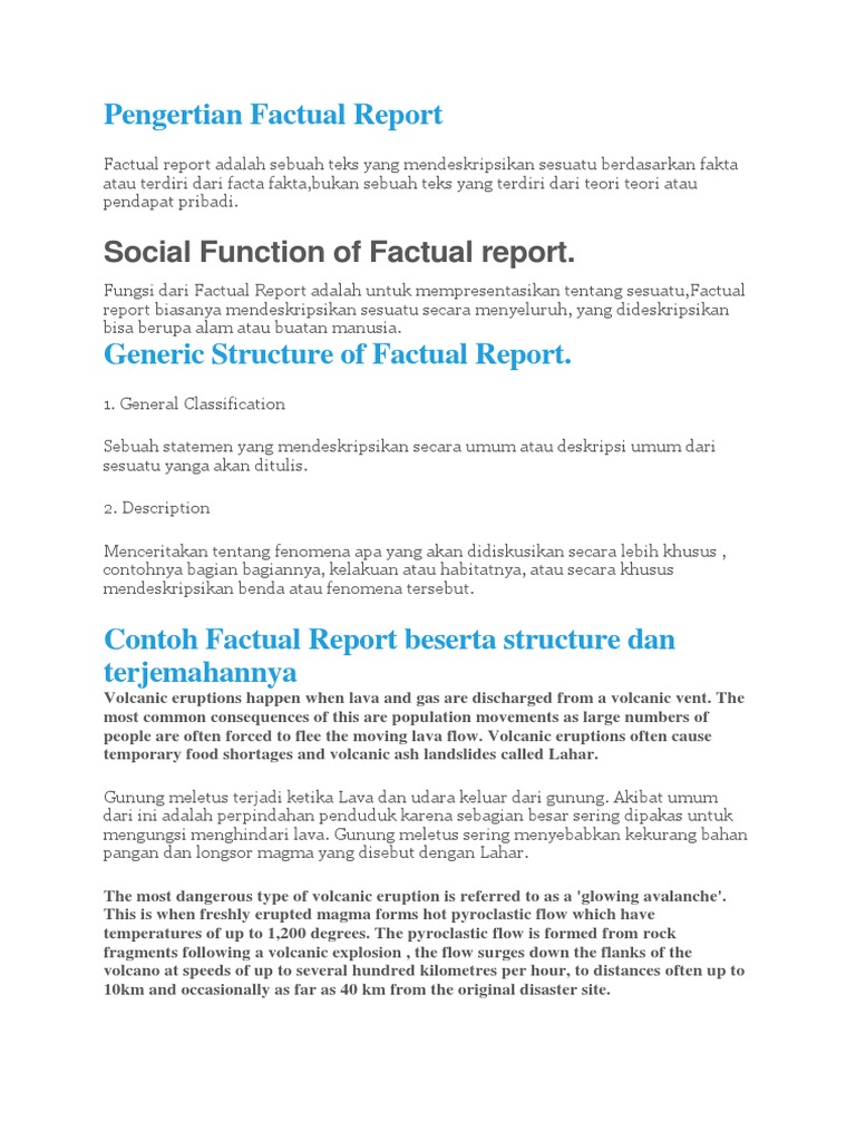 Pengertian dan Struktur Factual Report | PDF | Sains & Matematika