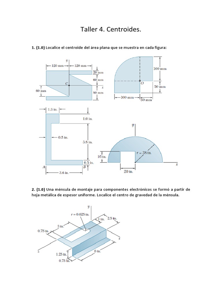 Ejercicios Resueltos de Centroides | PDF