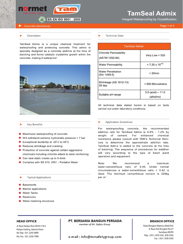 TamSeal Admix | PDF