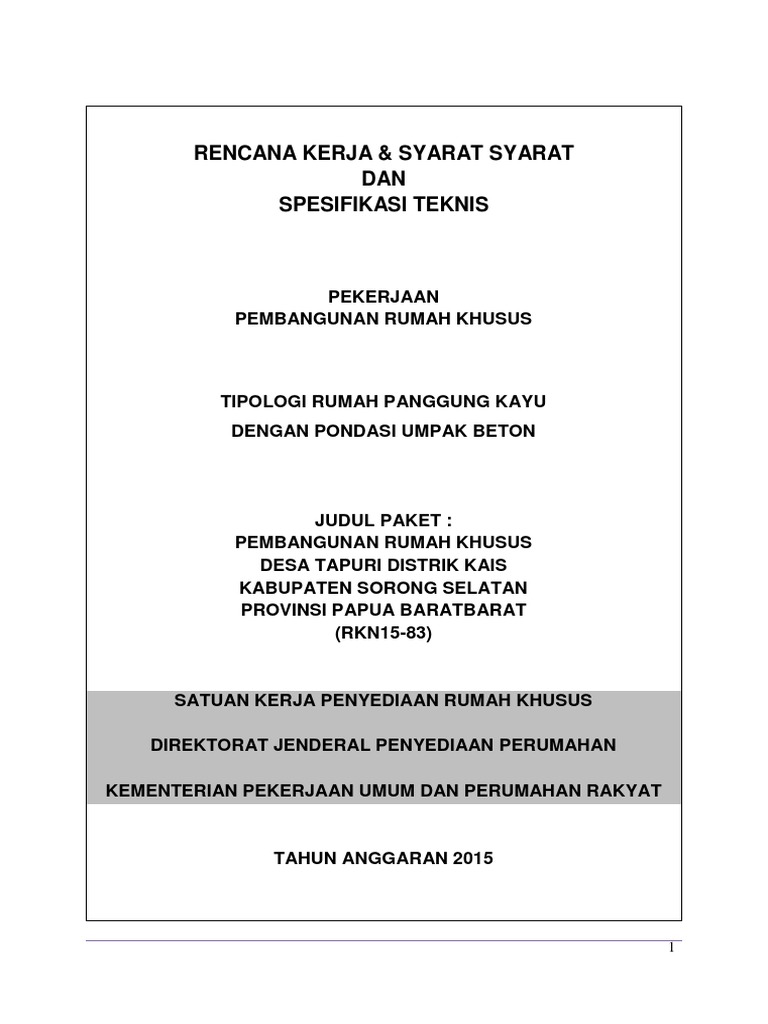 Rks Rumah Panggung (RKN 15-83) | PDF