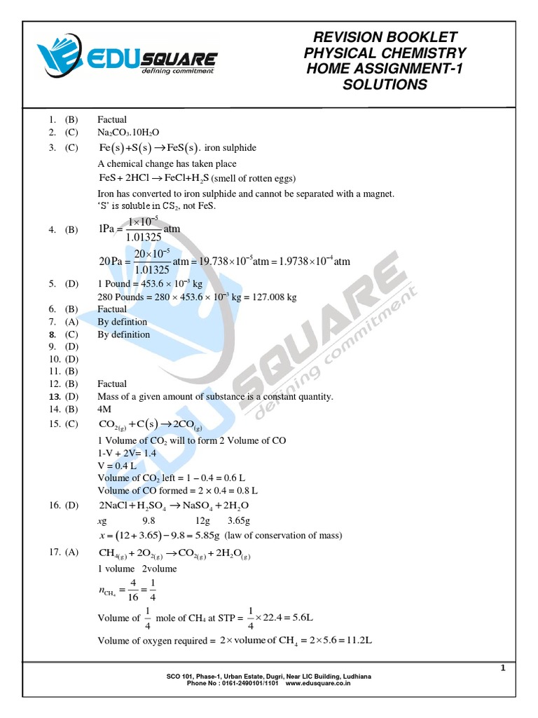 Solutions - Revision Book Chemistry PDF | Download Free PDF | Physical ...