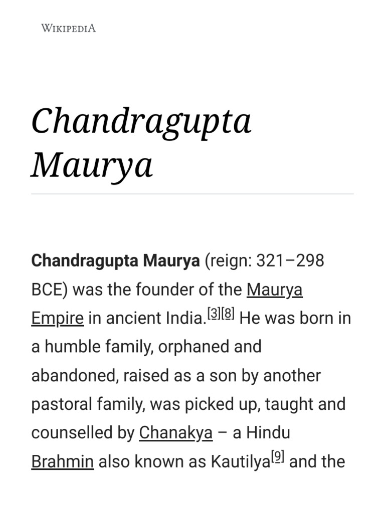 Chandragupta Maurya - Wikipedia | PDF | Jainism | Religion And Belief