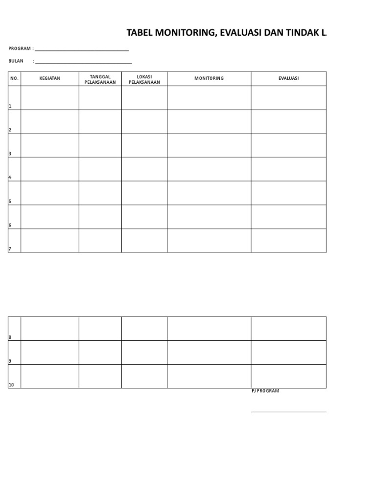 Tabel Monev Ukm | PDF