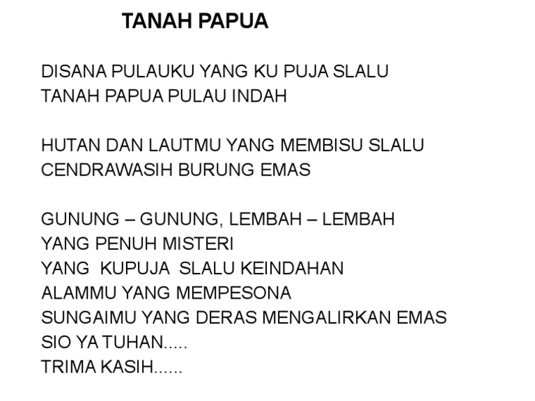 Lagu Tanah Papua Pdf