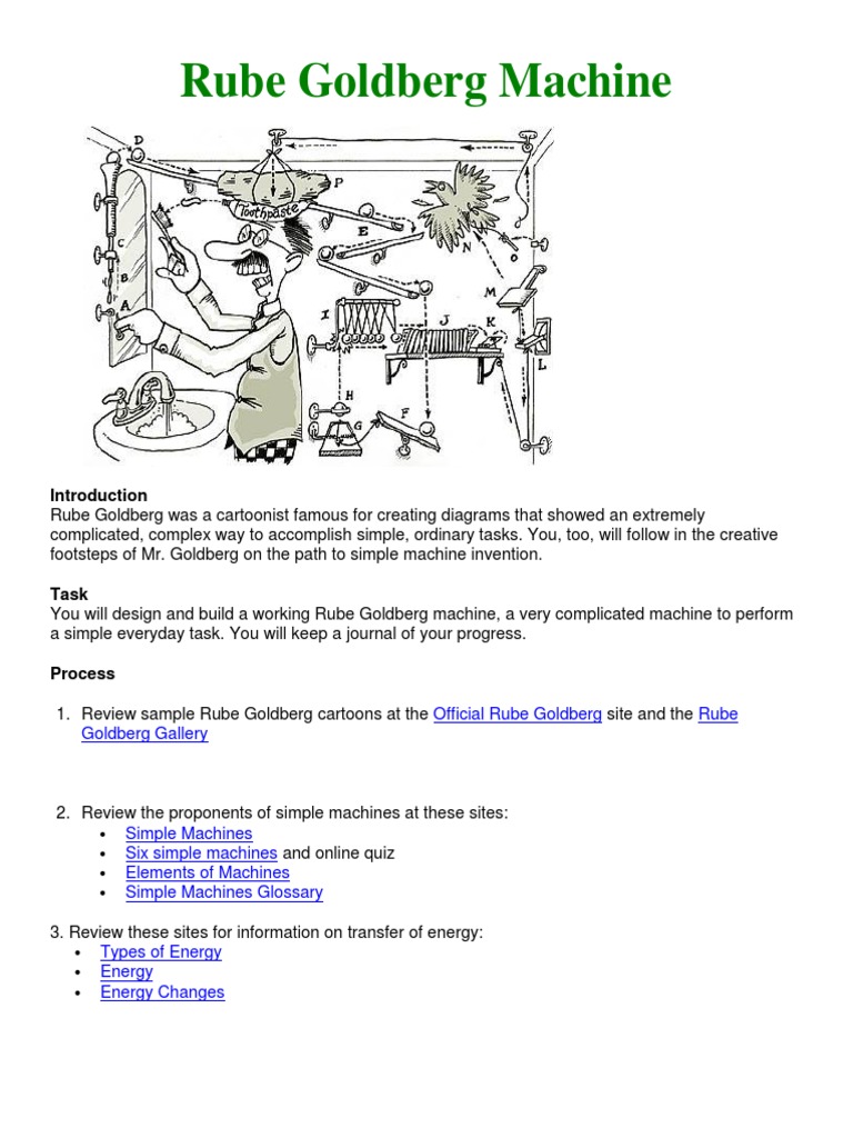 Rube Goldberg Assignment With Active Link | PDF | Machines | Goal