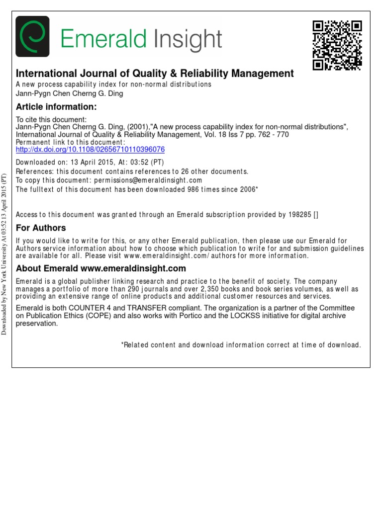 Chen 2001 | PDF | P Value | Chi Squared Distribution