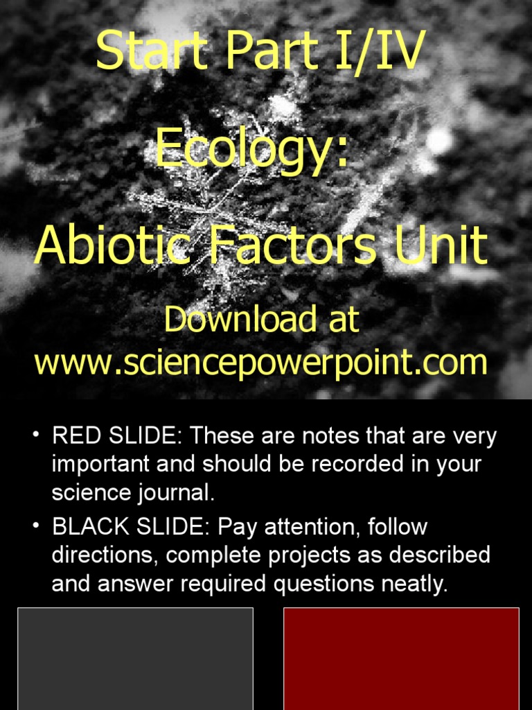 Ecology Abiotic Factors Unit Powerpoint Part I/IV For Educators ...