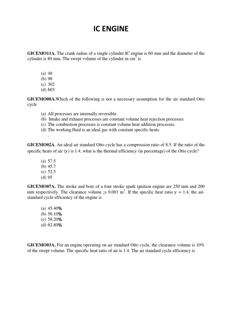 Ic Engine | PDF | Internal Combustion Engine | Diesel Engine