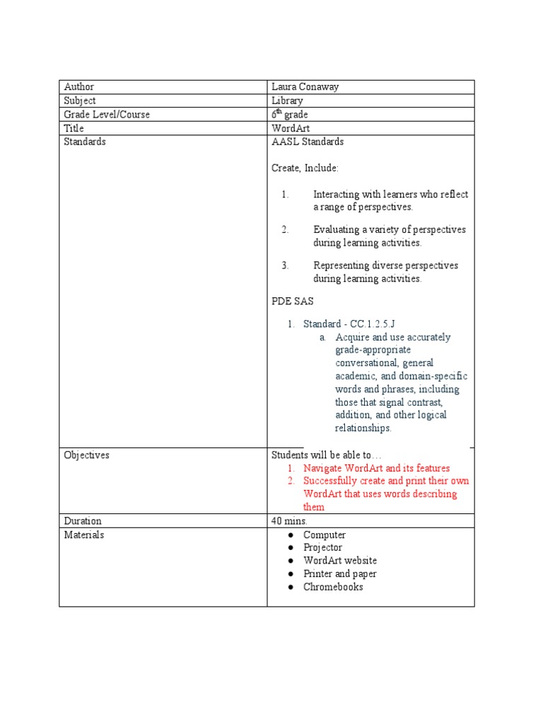 Wordart Lesson | Download Free PDF | Chromebook | Libraries