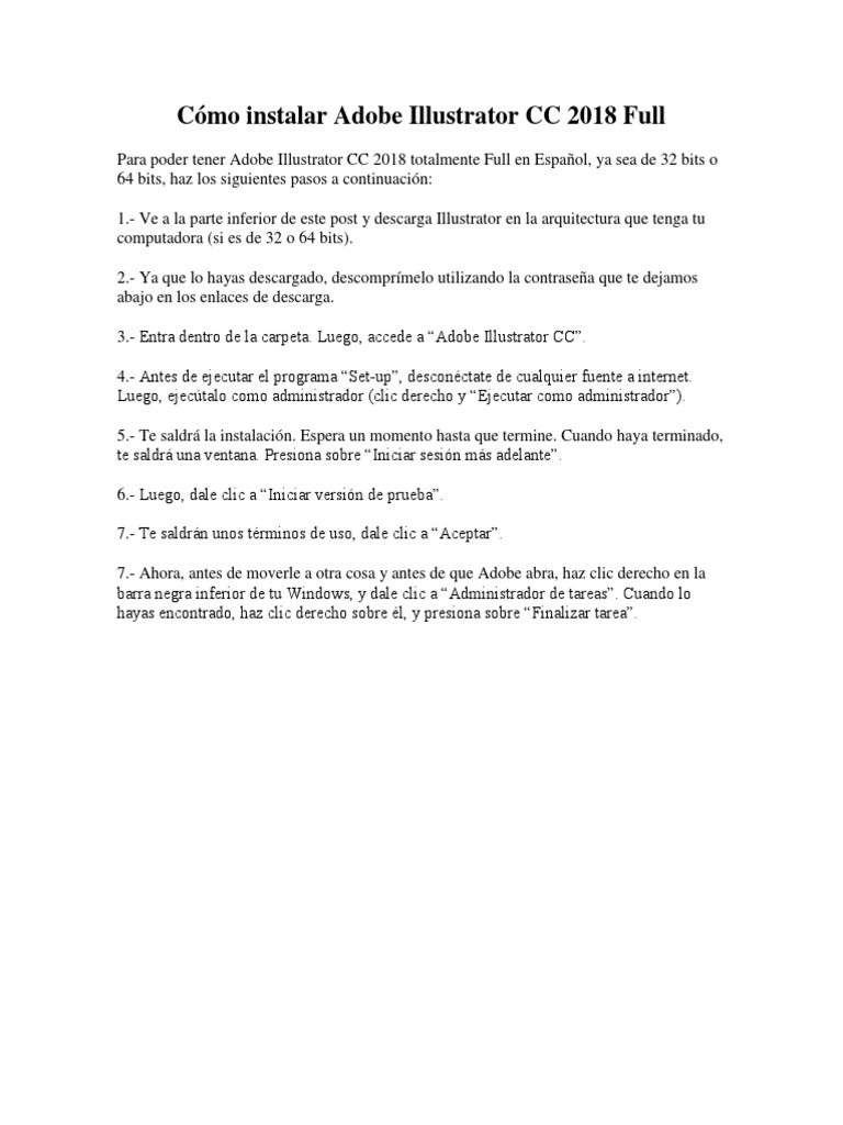 Cómo Instalar Adobe Illustrator CC 2018 Full | PDF