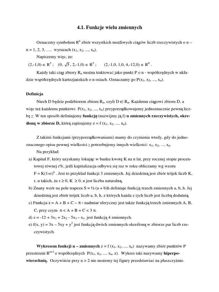 Funkcje Wielu Zmiennych | PDF