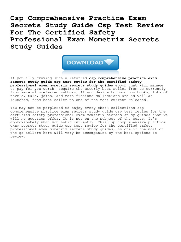 CSP Comprehensive Practice Exam Secrets Study Guide CSP Test Review For ...