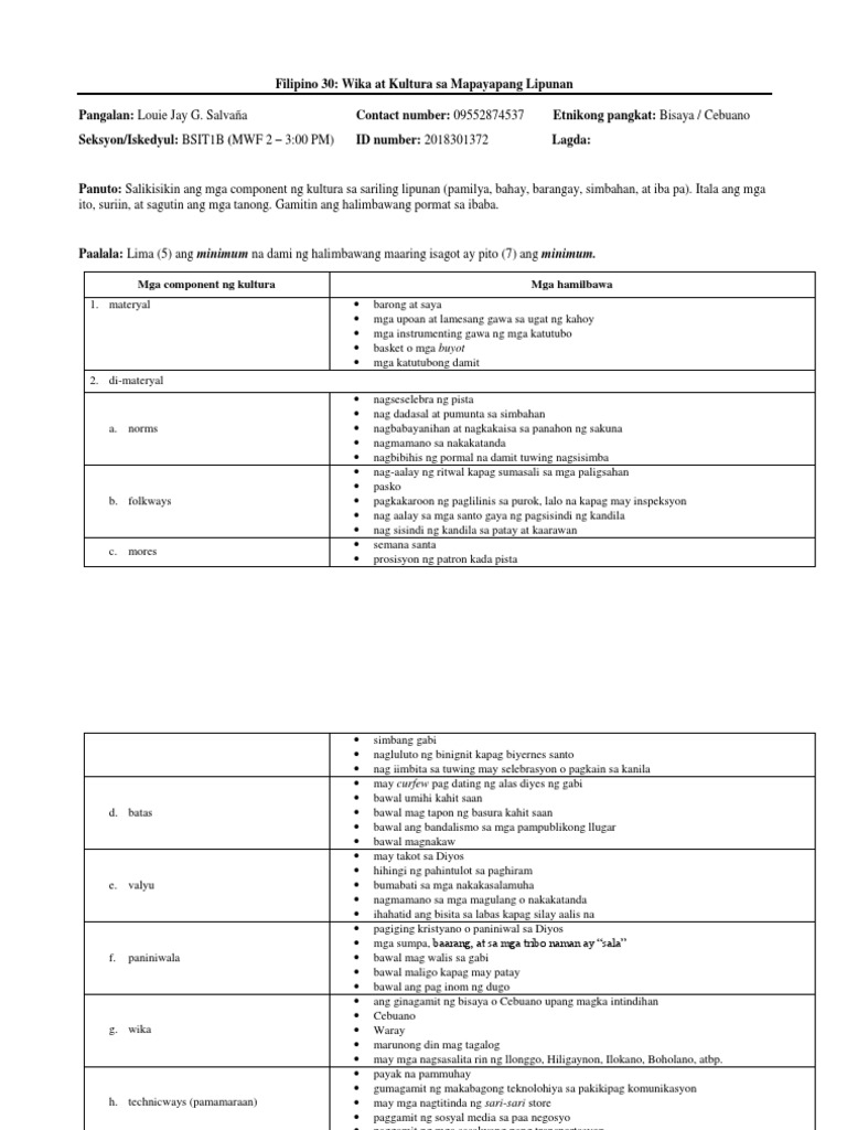 Wika at Kultura Sa Mapayapang Lipunan | PDF