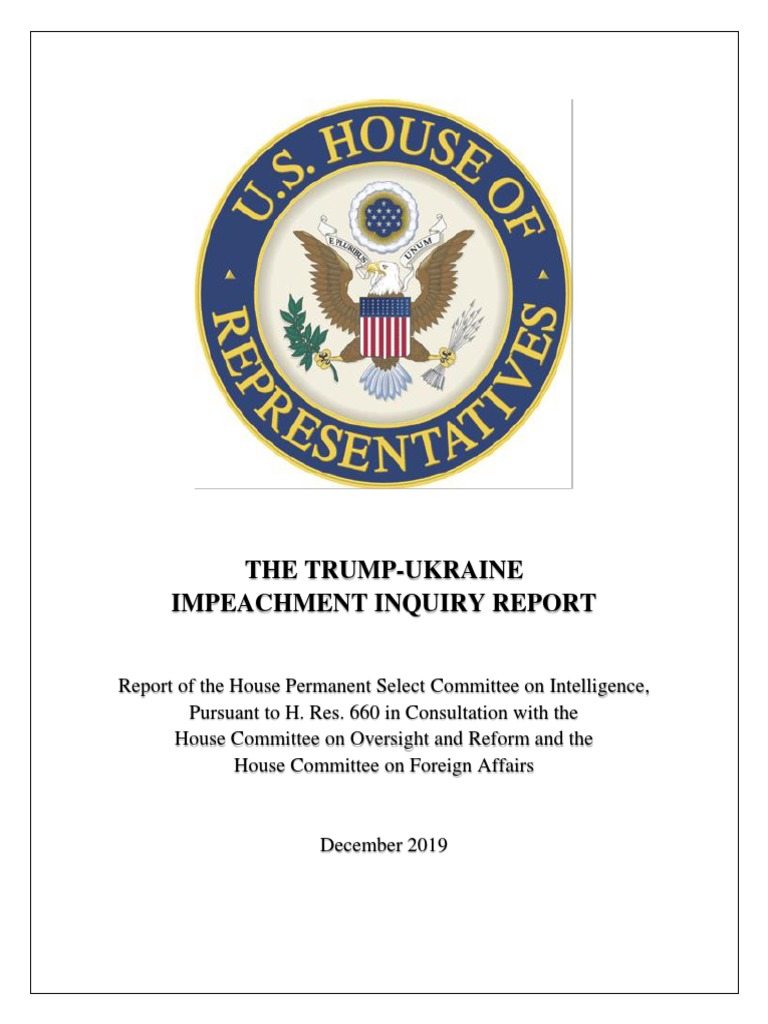 House Intelligence Committee Impeachment Report | PDF | American ...