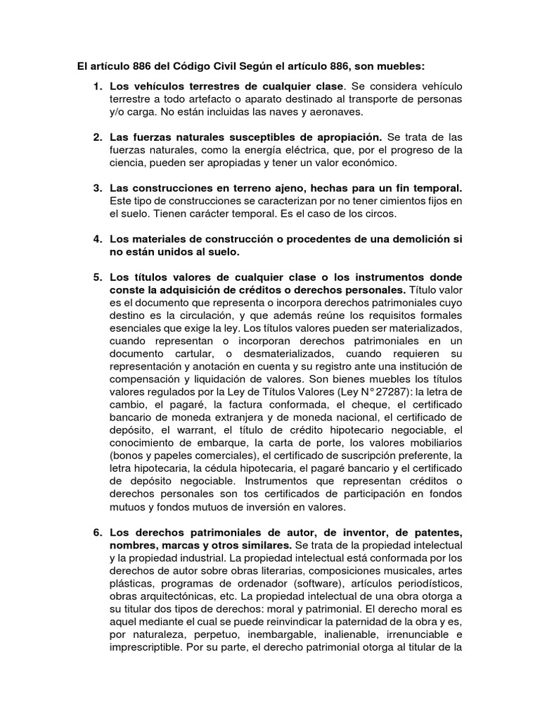 El Artículo 886 Del Código Civil Según El Artículo 886 | PDF ...