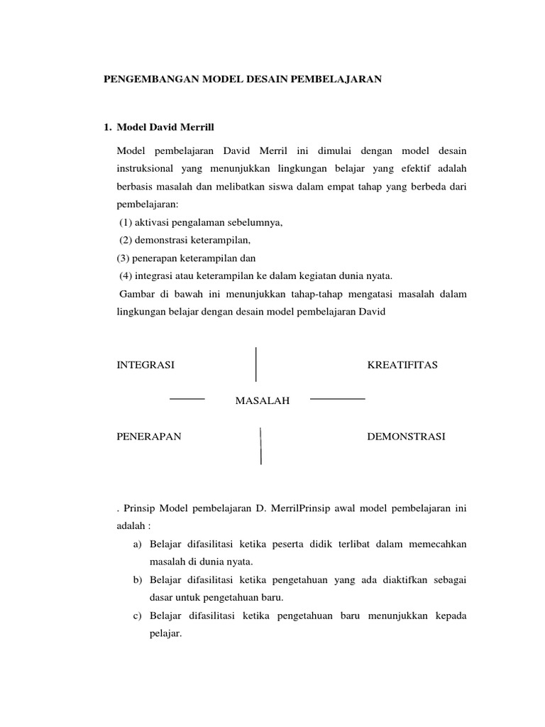 Pengembangan Model Desain Pembelajaran | PDF