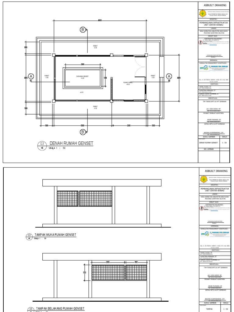 Denah dan Detail Rumah Genset | PDF
