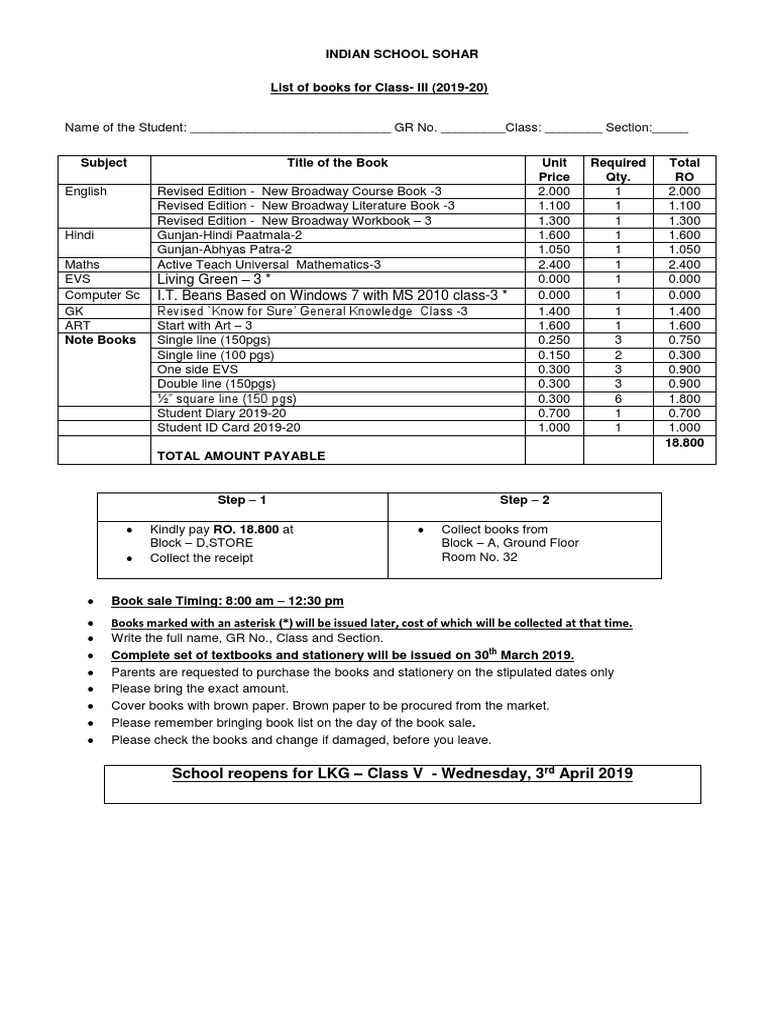 CLASS III Books List | PDF | Business