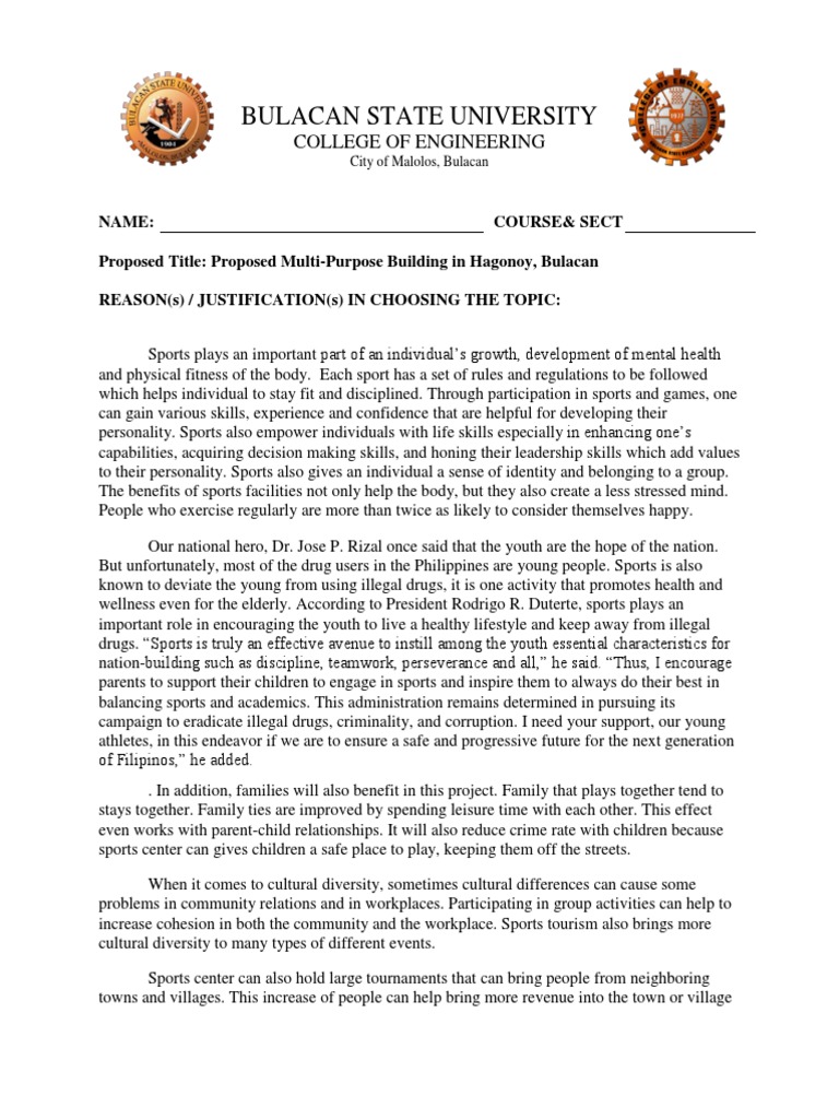 Proposed Multi Purpose Building | PDF | Sports | Behavioural Sciences