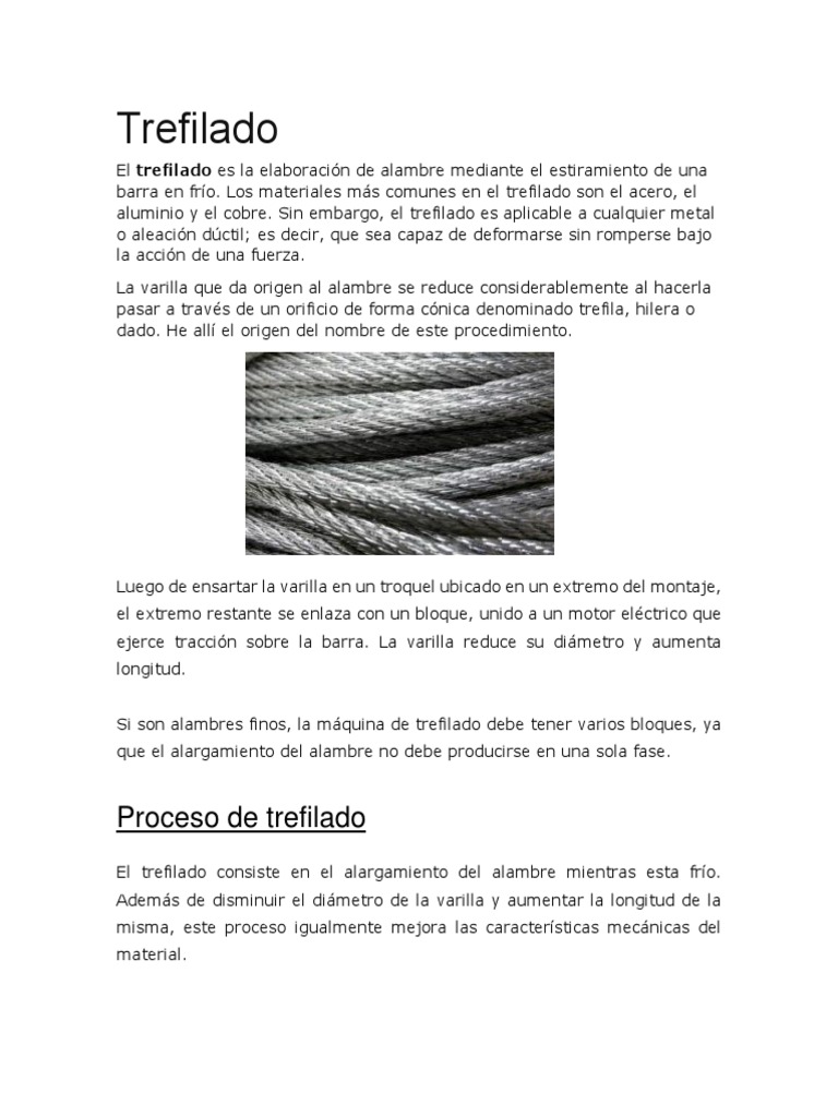 TREFILADO | PDF | Cable | Aluminio