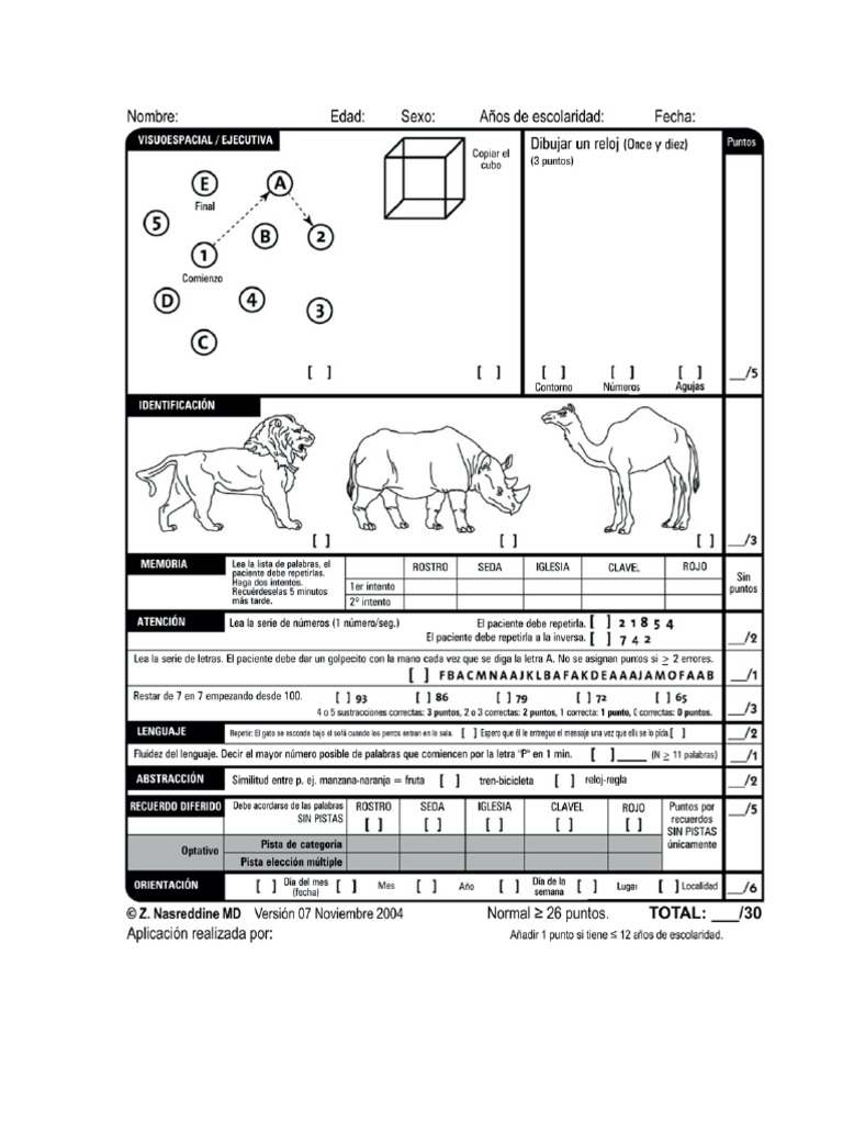 Escala de Moca | PDF