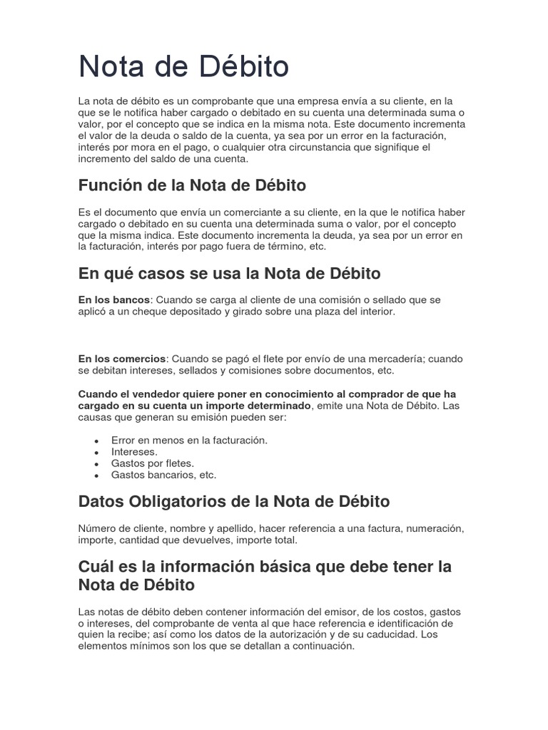 Nota de Débito | PDF