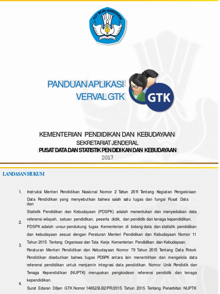 Panduan Operasional Aplikasi Verval GTK - Ver.2 | PDF | Karier & Perkembangan