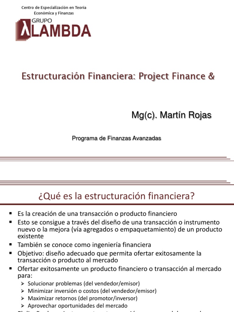 Estructuración Financiera en Proyectos | PDF | Inversiones | Bancos