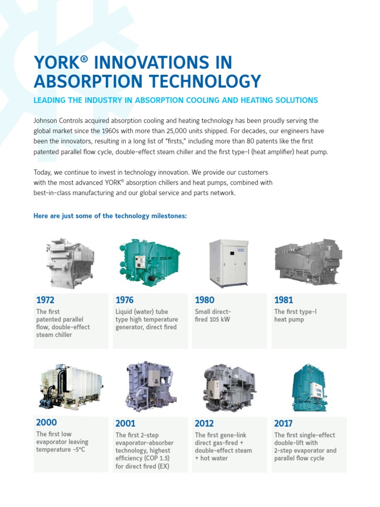 York Absorption Chillers Flyer | PDF | Heat Pump | Air Conditioning