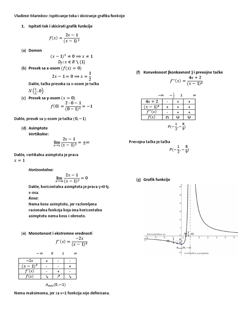 Ispitati Tok I Skicirati Grafik Funkcije 5 | PDF