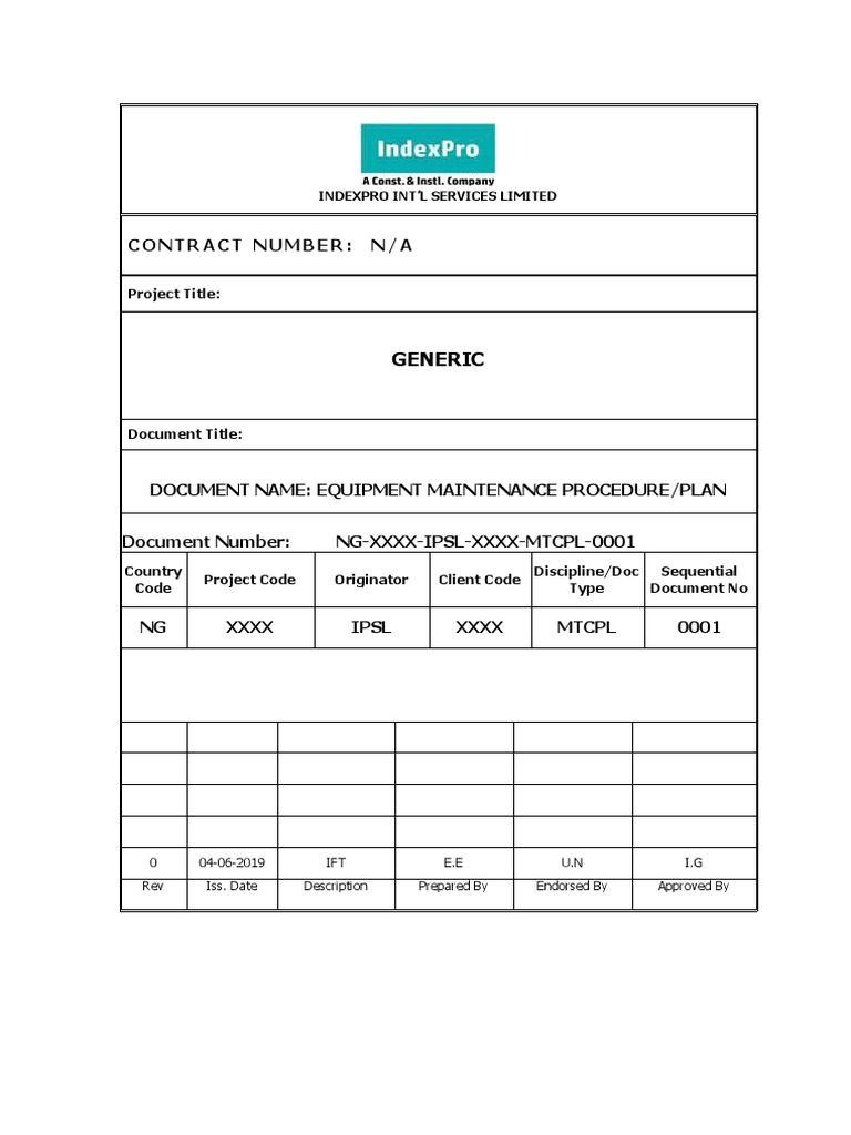 Equipment Maintenance Procedure: A System for Condition Monitoring, Preventive Maintenance and ...