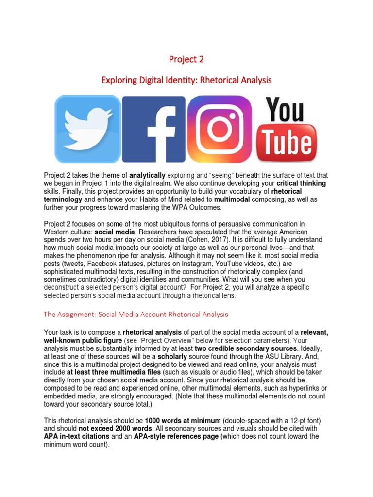 Rhetorical Analysis of Social Media Identity | PDF | Rhetoric | Audience