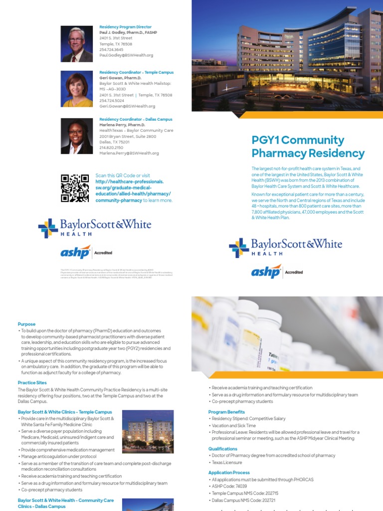 PGY1 Community-Based Pharmacy Residency Brochure | PDF | Pharmacist ...