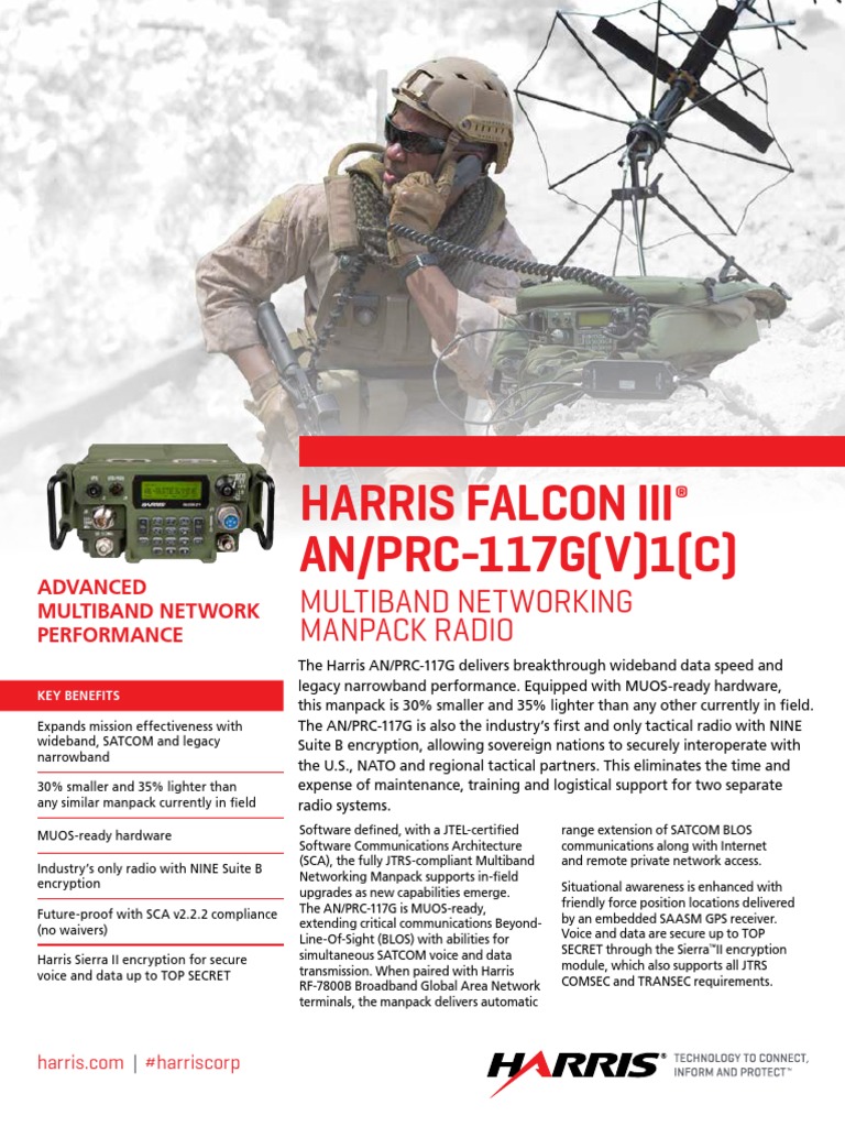 An PRC 117g Multiband Networking Manpack Radio Datasheet | PDF ...