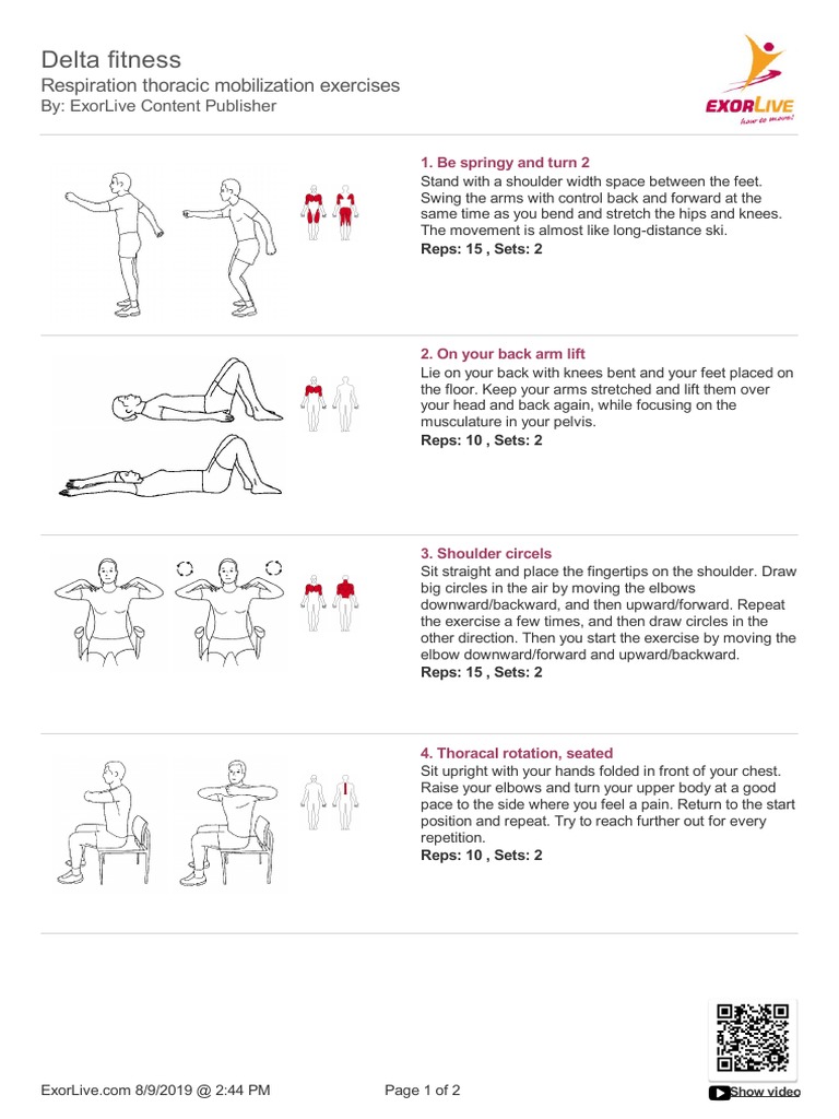Respiration Thoracic Mobilization Exersices | PDF | Thorax | Arm
