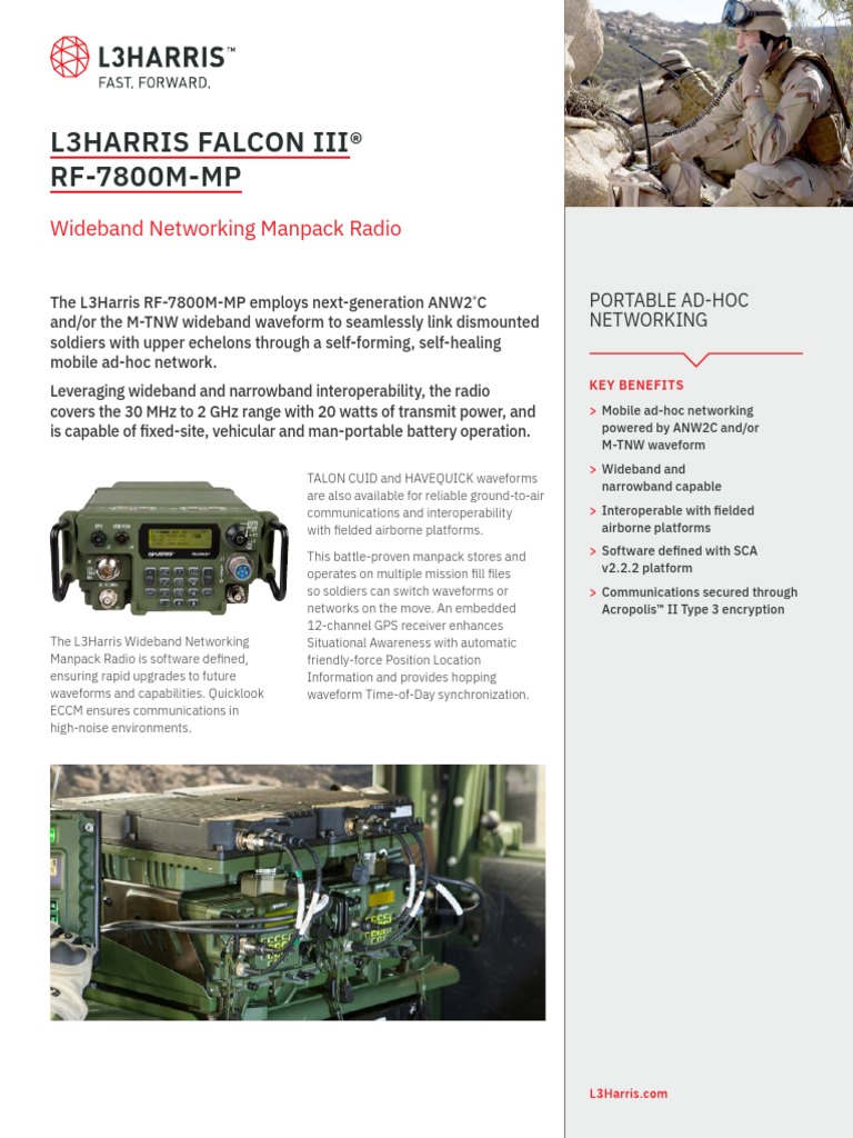 Harris Falcon III RF 7800m MP Multiband Networking Manpack Radio 2 ...