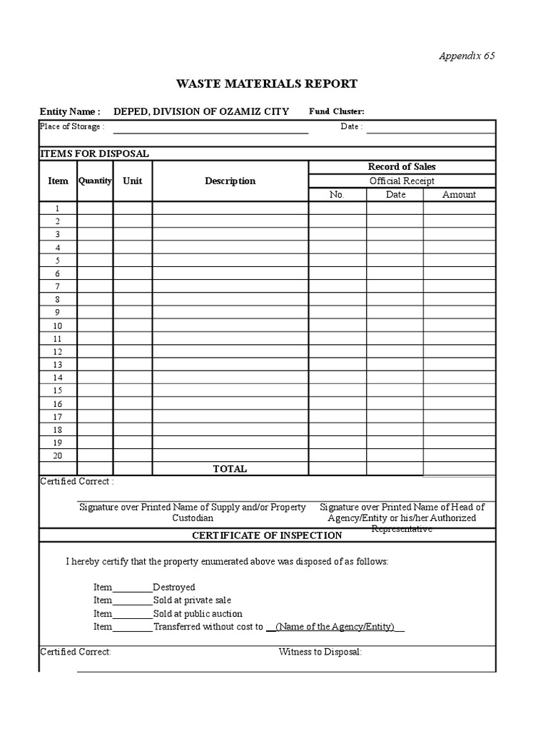Waste Materials Report | PDF