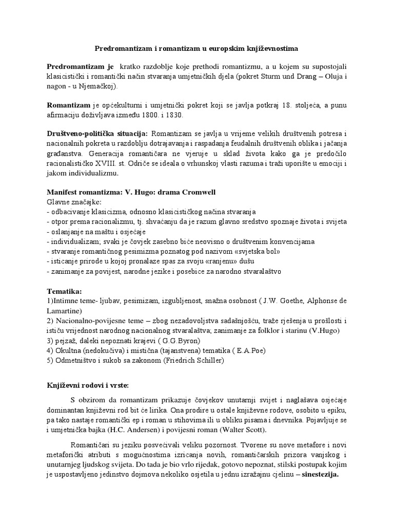 Romantizam Skripta | PDF