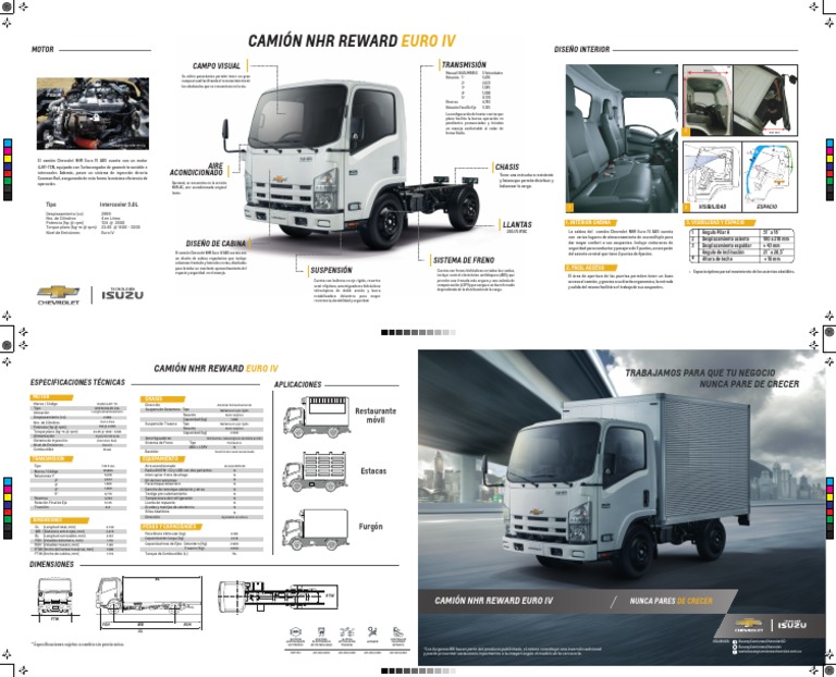 Chevrolet NHR Euro IV: Diseño y Especificaciones | PDF | Camión | Eje