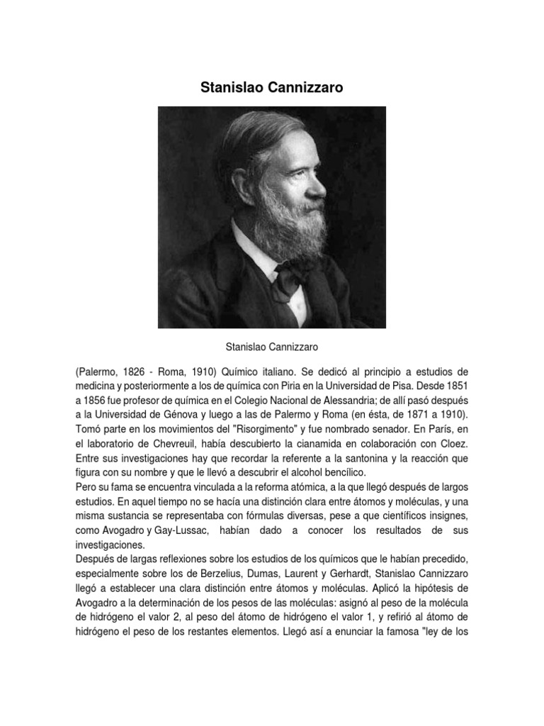 Stanislao Cannizzaro | PDF