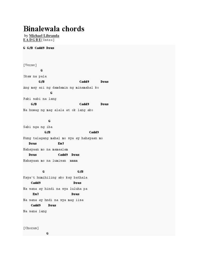 Binalewala Chords | PDF