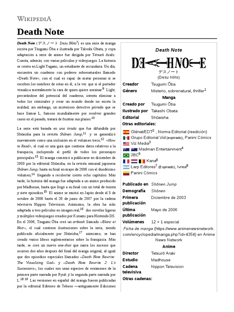 Death Note | PDF | Muerte