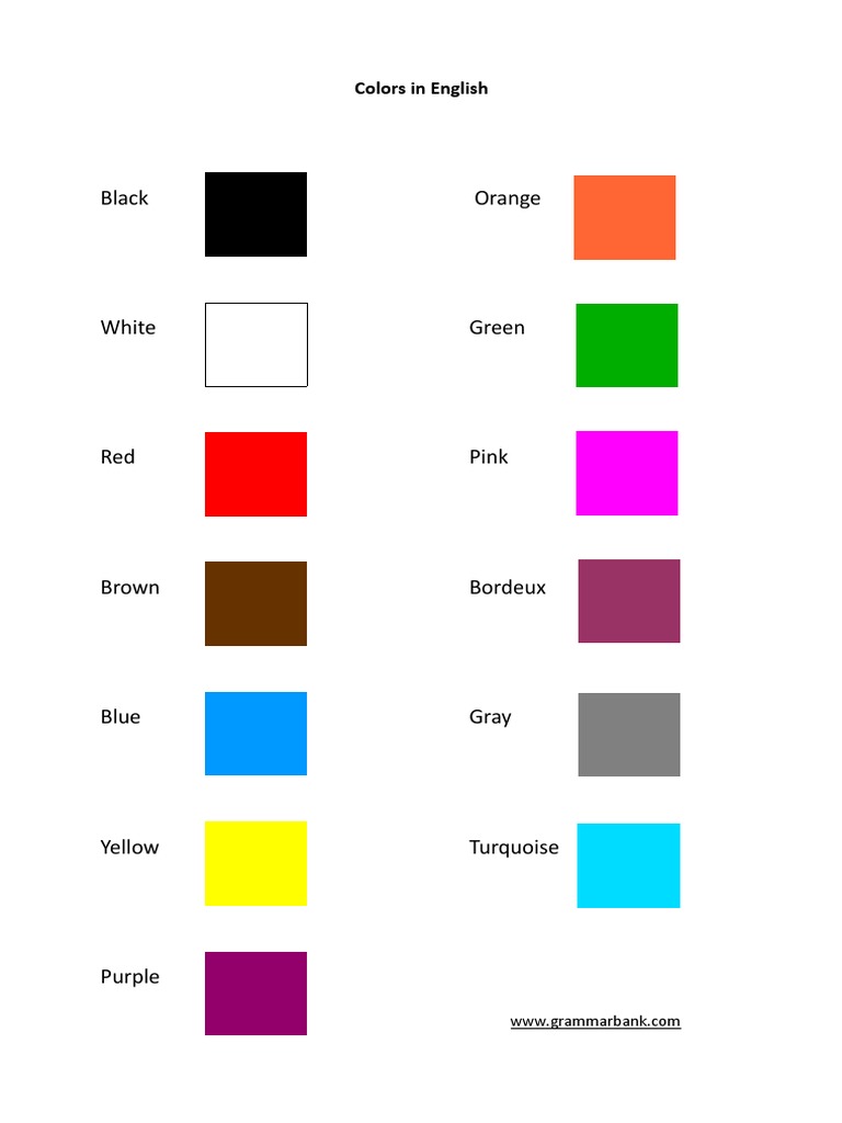 Colors in English PDF | PDF