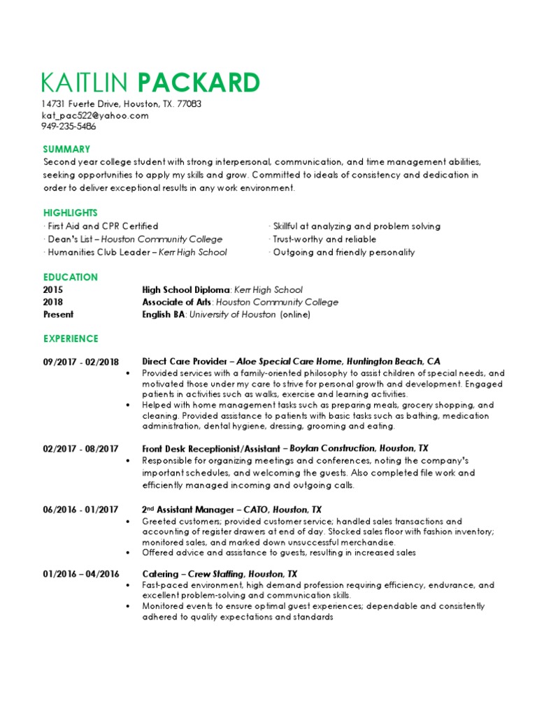 Kate Resume 2 | Download Free PDF | Health Care | Business