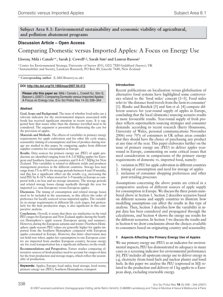 Apple Energy | PDF | Life Cycle Assessment | Apple
