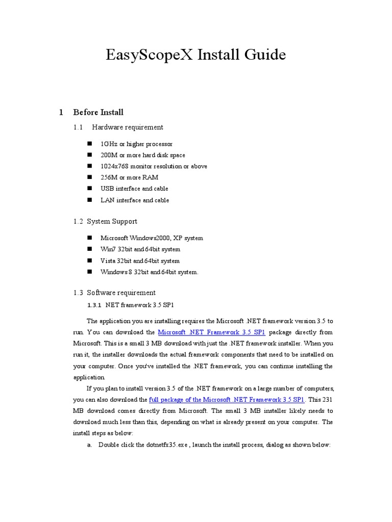 EasyScopeX Installation Guide | PDF | Windows Vista | Microsoft Windows