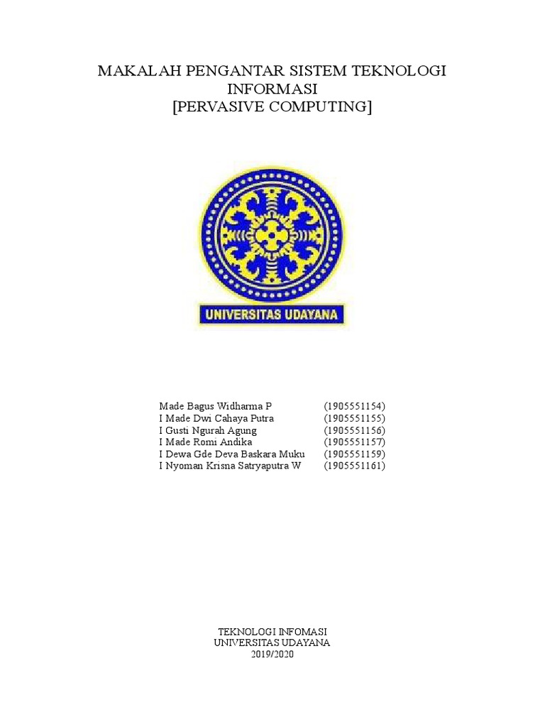 Makalah Pervasive Computing | PDF