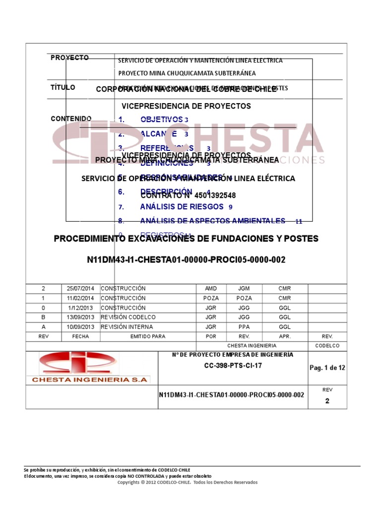Procedimiento de Excavaciones de Fundaciones | PDF | Minería | Suelo