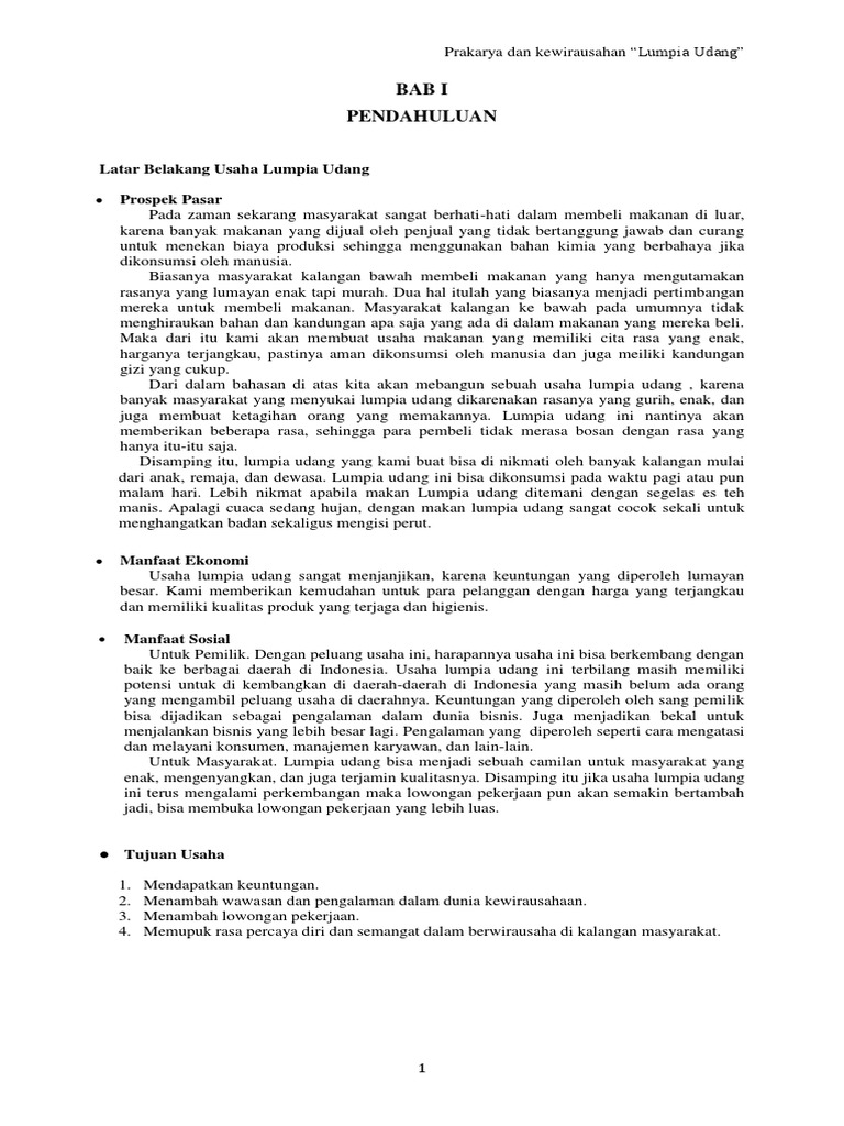 Proposal Usaha Burger Bandeng | PDF