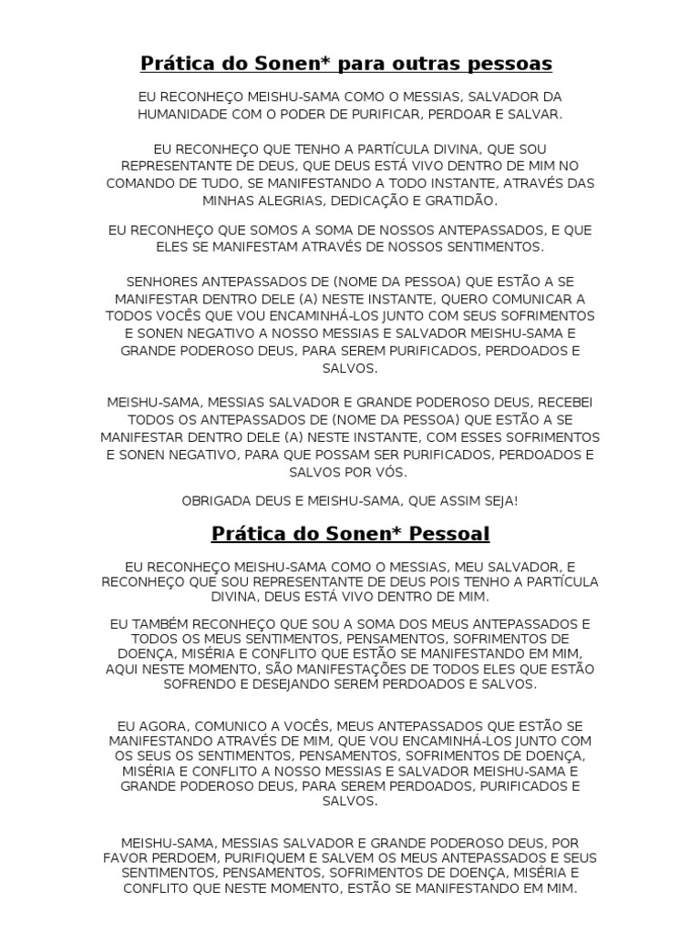 Prática Do Sonen | PDF